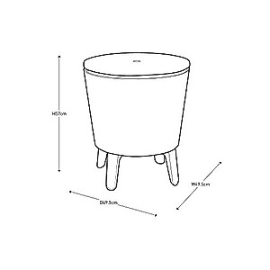 AYOGU1 Cool Bar Plastic Outdoor Ice Cooler Table Garden Furniture - Cream Blue