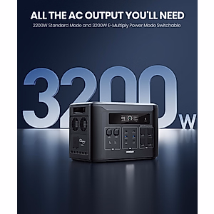 EENOUR Portable Power Station F2000, 2048Wh LiFePO4 Battery Backup, 48 Mins Fast Charging, Expandable to 16KWh, 4X2200W AC Outlets(4000W Peak), 30A RV Output, Solar Generator for Camping RV Home Use