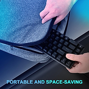 RaceGT Wired Mechanical Gaming Keyboard - 67 Keys Ultra-Compact Mini Keyboard, Wired USB Keyboards, Multi Color RGB Illuminated LED Backlit for PC Gamer Computer Desktop (Black)…