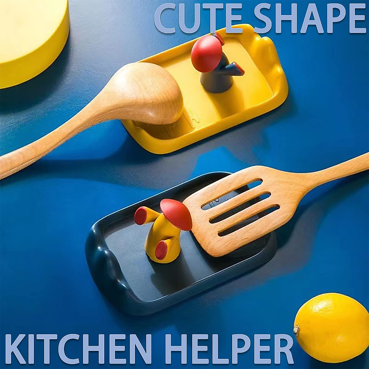 Flilail Spoon Rest,Mushroom Knight Creative Spoon Rest With Lid Holder，Minimalist Pots And Pans Organizer,High-Quality Resin Spoon Rest For Stove Top,Pot Lid Organizer, Interesting Kitchen Gadgets (B)