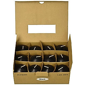 Zest Candle 24-Piece Floating Candles, 1.75-Inch, Black