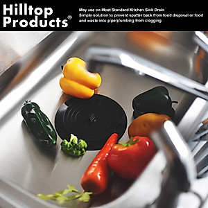 2 Pack - Black and Gray 6" Kitchen Sink and Bathtub Stoppers Set for Standard Kitchen Sink Drain and Bathtub Drain