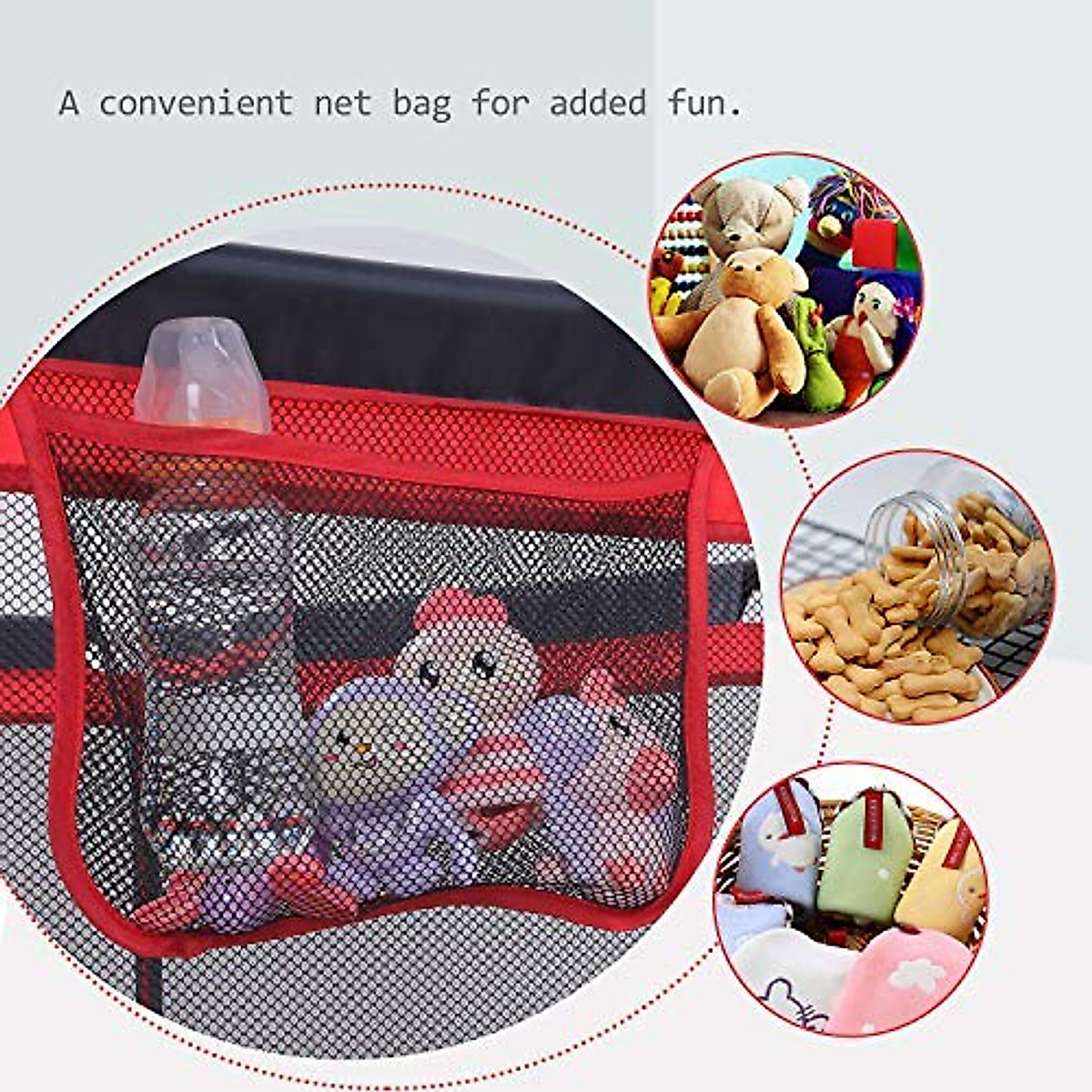 GrowthPic Baby Playpen, Playard for Baby - Safety Play Pen for Infant and Baby, with Sturdy Bases, Anti-Skid Pads, Lightweight, Navy Blue, 6-Panel