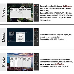 HDMI Media Player, Blue Mini 1080p Full-HD Ultra HDMI MP4 Player for -MKV/RM/ MP4 / AVI etc- HDD USB Flash Drive/HDD and SD Card
