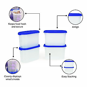 Tupperware Modular Mates Oval 2 Container Set, 1.1 Litres, 4-Pieces