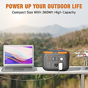 SinKeu 300W Portable Power Station 260Wh Outdoor Solar Generators Mobile Lithium Battery Pack 110V Outlet Solar Power Banks Camping Power Supply for Laptop