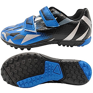 tiebaoGanar Toddler Turf Soccer Shoes Outdoor & Indoor Football Cleats Futsal Sneaker Boys Girls TBG-C76516/Blue-25