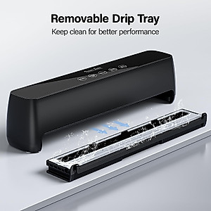 BYUVEVSR Fully Automatic Vacuum Sealer Machine, Hands-Free Operation 5 Functions, Suitable for Sealing Dry and Wet Foods, LED Indicator Compact Design Includes 15 Bags Black 14.9 x 5.9 x 2.28 AP-10-B