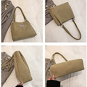 Corduroy Totes Bag Women's Shoulder Handbags Hobo Crossbody Purse Shopping Bag