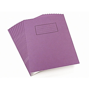 Silvine School Exercise Book Lined with Margin - 48 Pages 203x165mm [Pack of 10] purple