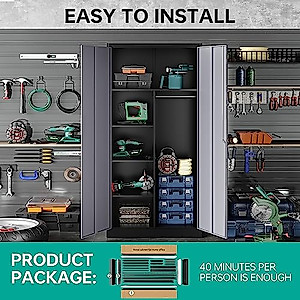 SISESOL Metal Storage Cabinets Locker with Locker Shelf, 72" Armoire Wardrobe Closet with Hanging Rod Storage Locker, Wardrobe Cabinet for Bathroom Storage Cabinet with Doors Lockers for Employees