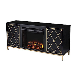 SEI Furniture Marradi Electric Fireplace w/Media Storage, Black