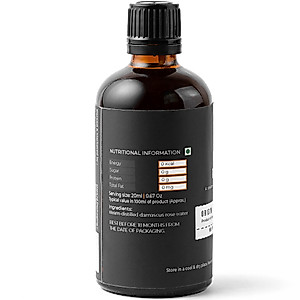 govedic Rose Water for Cooking, Baking, Cocktails | 100% Food Grade Rose Water | Face & Hair Care | Steam-Distilled Edible Damask Rose | 100 ml 3.38 Oz