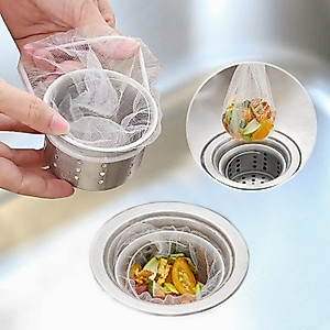 Kitchen Sink Saver | 300 PCS Disposable Mesh Bags for Kitchen Sink Strainer Kitchen Sink Drain Basket, Efficient Anti-Clogging 1mm Holes, Sink Food Catcher Drain Screen Filter