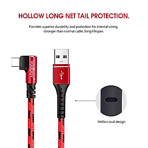 Micatel USB A to USB C Android Charging Cords 3Pack Fast Charger Braided Wire (Red)