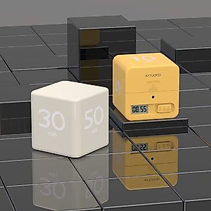 Cube Timer 1-3-5-10 Minutes Time Management for Cooking Teaching Learning, Kitchen Timer, Kids Timer, Workout Timer, Meditation Timer, Study Timer(Yellow)…