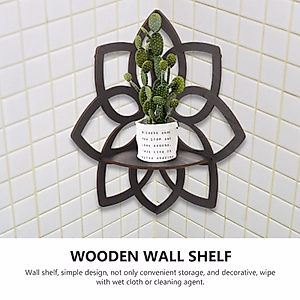 MAGICLULU Mandala Flower Shelf Wall Mounted Flower Plant Wall Display Shelf Decorative Wooden Floating Shelves for Living Room Bedroom Book Room Decor