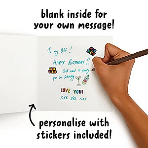 Funny Animal Birthday Card - 'Juan Year Older' - For Mom Dad Husband Wife Him Her Men & Women - Cute Dog - Birthday Cards Joke - Comes With Fun Stickers - By Central 23