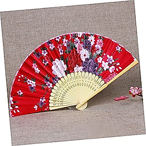 MUSISALY 2pcs fans handheld mini fan hand held fan folding fan mini handheld fan hand fans for women fan mini handheld fans mini hand fan floral fan Japanese-style Miss flowers