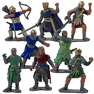 ArtCreativity Knight Action Figures for Kids, Set of 16, Free-Standing Knight Figurines with Realistic Details, Medieval Party Decorations and Cake Toppers, Knight Party Favors for Boys & Girls