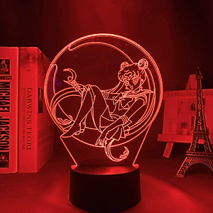 3D Illusion Lamp 16 Color Changing Anime Sailor Moon for Bedroom Decorative Room Nightlight Birthday Gift Table Light Manga for Boys Girls Kids Room Decor