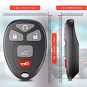 Key Fob Compatible for 2007-2017 Buick Enclave GMC Acadia Cadillac Escalade Saturn Outlook Chevrolet Suburban Tahoe GMC Yukon P/N: 15913415 OUC60270 OUC60221 Self-Programming - Pack of 2