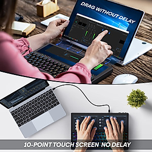 Kwumsy Portable Monitor Split Screen Keyboard Mechanical Multifunctional Keyboard with Built-in 12.6'' Touchscreen USB Expansion Compact 71 Keys RGB LED Backlit N-Key for Windows Mac Android (K2)