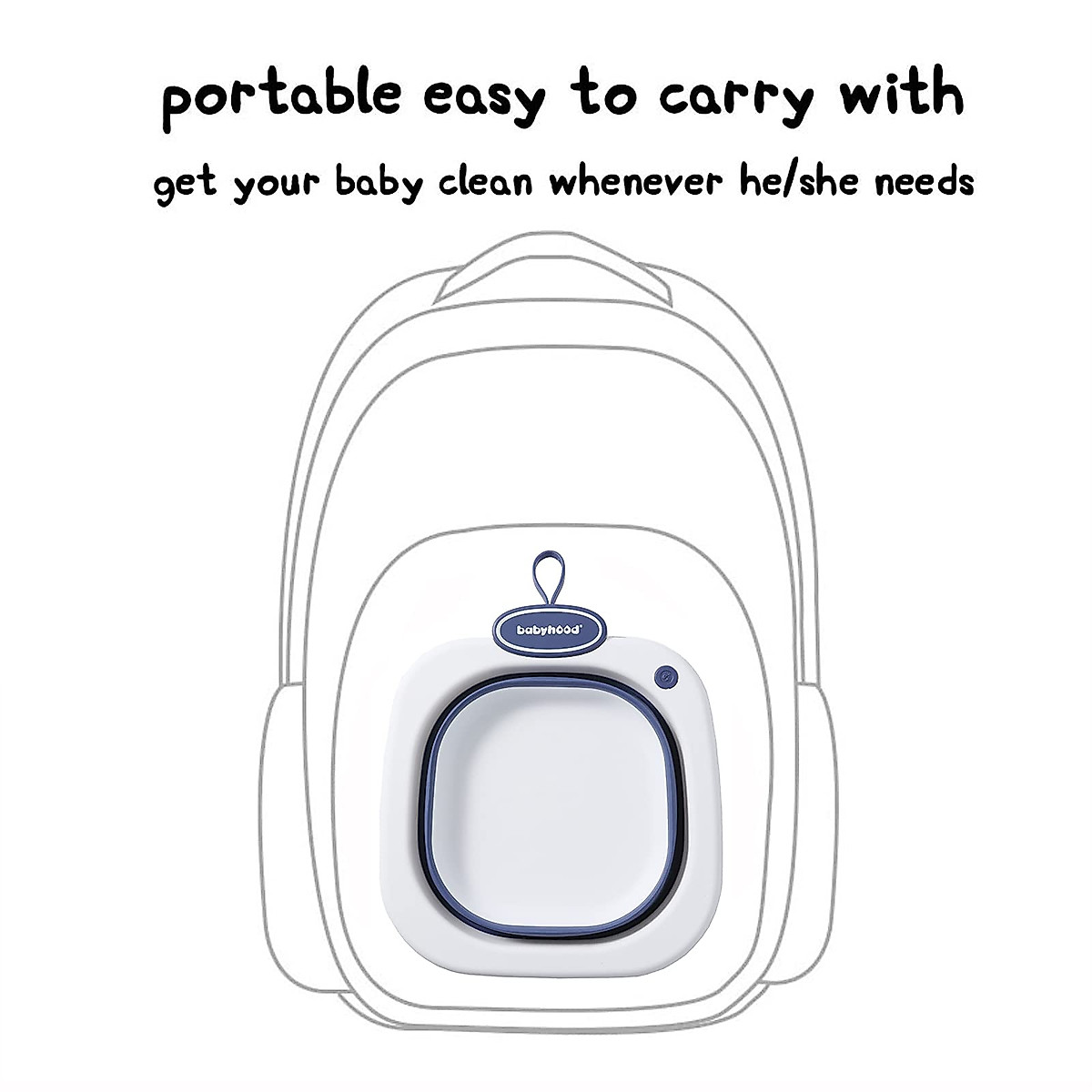 Babyhood Multi-Purpose Collapsible Wash Basin for Kids and Babies, Lightweight Portable Folding Basin for Washing Baby Bottles and Breast Pump Parts and Home Kitchen Outdoor Camping Use (2021 Blue)