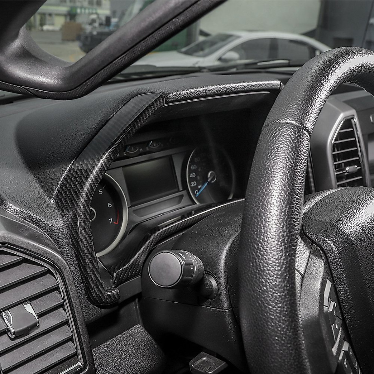 Voodonala Carbon Fiber Grain Dashboard Trim for 2015-2020 Ford F150 F250 F350 Super Duty