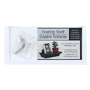 TopNotch Outlet White Floating Shelfs (3 Pcs) Plastic Shelve Set - Easy to Add Simple Yet Effictive Chic Touches to Your Space - Mini Wall Shelving - Home Decor