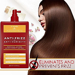 Arvazallia Antifrizz and Antihumidity Hair Spray - Professional Frizz Control, Anti-humidity, Heat Protectant, and Shine Serum