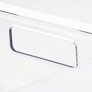 Rosanna Pansino x iDesign Recycled Plastic Open Front Kitchen Storage Bin with Lid, Clear Bin/Marshmallow Lid, 12” x 12” x 6”