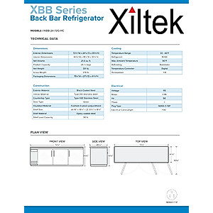 Xiltek New 72" Three Glass Door Back Bar Beer Cooler Refrigerator