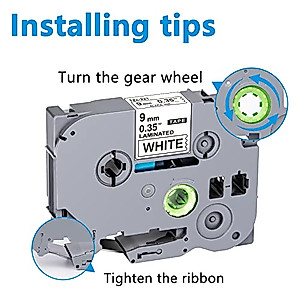 WEEMAY Compatible Label Tape Replacement for 9mm 0.35 Laminated White Tape TZ-221 TZ221 TZe221 TZe-221 Black on White 9mm 3/8 TZ Tape for PTouch PT-D210 PT-D200 PT-H110 PT-D400 PT-D600 Label Maker, 5P