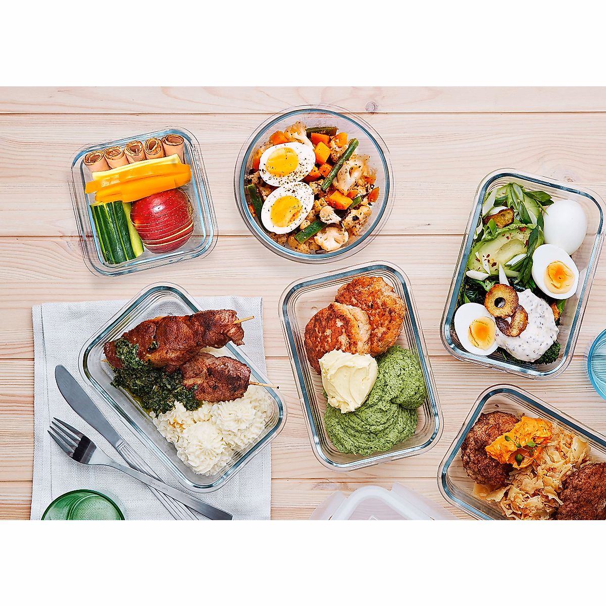 MCIRCO 8 Pcs Glass Baking Dish Set with Lids, 30 Pcs Glass Food Storage Containers with Lids, Fridge, Microwave, Oven, Dishwasher Friendly, For Cooking, Baking