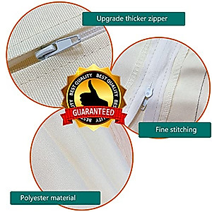 Sqodok Patio Cushion Covers 24x24, Waterproof Outdoor Cushion Covers for Patio Furniture, 4Pack Patio Cushion Slicovers Replacement Outdoor Chair Seat Cushion Covers for Wicker Chair, Ivory