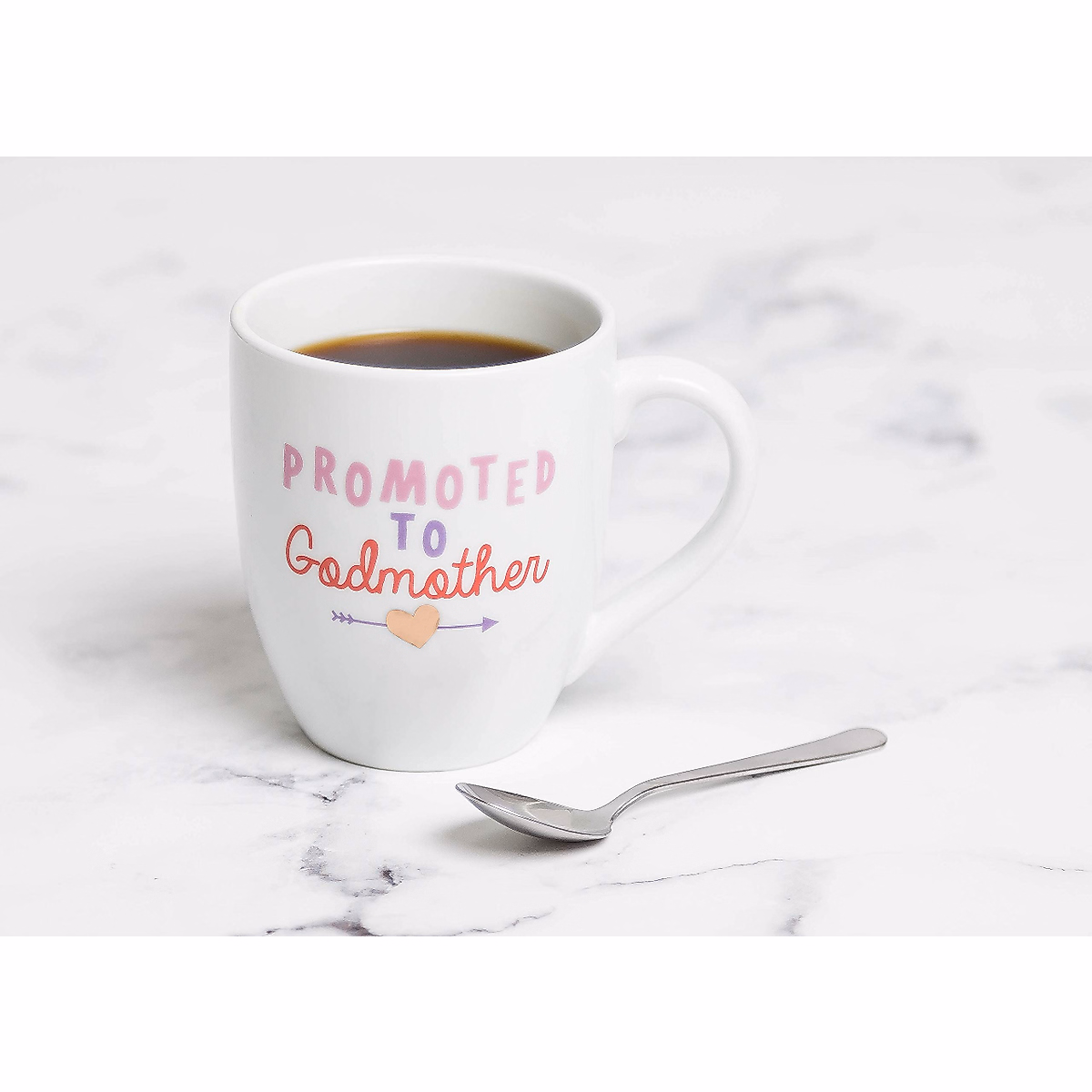 Pearhead Promoted To Godmother Mug, Keepsakes For Godmothers, New Baby Blessing Keepsakes, Godmother Proposal Gift, White