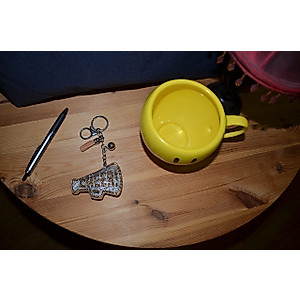 Popfizzy Cheer Keychain for Girls, Bling Cheerleader Backpack Charm, Gold Rhinestone Cheerleading Bag Charms, Keyring Key Fob