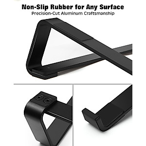 Thibault Aluminum Laptop Stand for Desk - Cooling Ergonomic Design - Fits MacBook Air Pro/DELL/HP/Lenovo/ThinkPad/Alienware - 13/14/15.6/16 -Easy Assembly- Ventilated Laptop Stand for Optimal Airflow