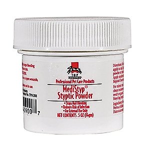Top Performance MediStyp Pet Styptic Powder with Benzocaine – Stops Pain, Stops Bleeding From Minor Cuts, 1/2-Ounce Size