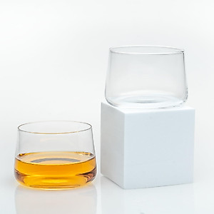 The TAG Store | Luxe Tasting Glasses Set of 2 | 8oz Whiskey Glasses | Modern Barware Collection | Pairs With Drinking and Mixer Glasses | Signature Old Fashioned Glasses | Whiskey Bourbon Scotch
