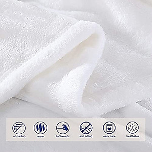 HommomH 40"x50" Blanket Soft Fluffy Fleece Throw for Sofa Bed Moon Wolf Green