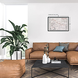 HISTORIX Vintage 1968 China Nepal Boundary Map - 24x36 Inch Vintage Map of China & Nepal Wall Art - History Map of Tibet - Old China Nepal Map