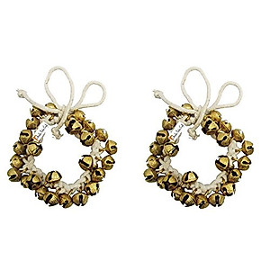Prisha India Craft Kathak Ghungroo Pair, (25+25) (12 No. Ghungroo) Bells Tied with Cotton Cord Indian Classical Dancers Anklet Musical Instrument