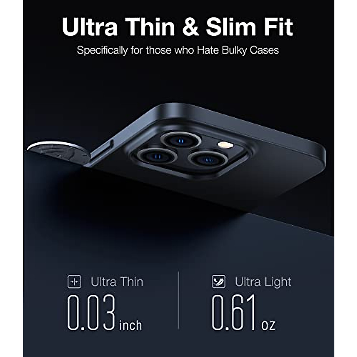 TORRAS Magnetic Slim Fit Designed for iPhone 14 Pro Case, Ultra Thin Strong Magnetic Velvety Touch Anti-Scratch Compatible with MagSafe Cover Phone Case for iPhone 14 Pro, Space Black