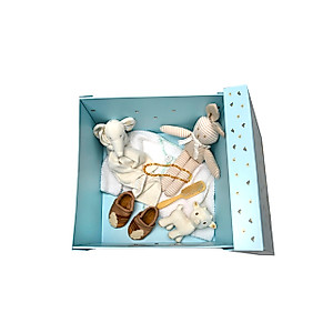 GroWings | Baby Keepsake Box, Baby Memory Box | Large Blue Keepsake Gifts Box for Newborn Baby Boy or Baby Girl | Strong, Durable & Collapsible Memory Storage Box