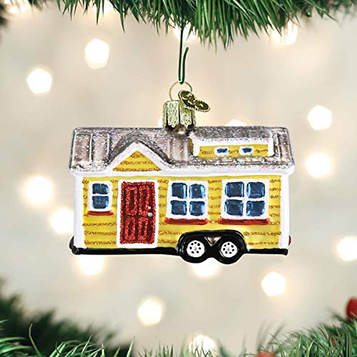Old World Christmas Home Gifts Glass Blown Ornaments for Christmas Tree Tiny House