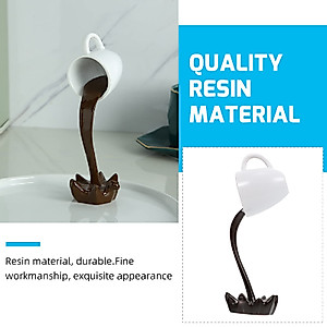 FOMIYES Spilling Coffee Cup Decor Floating Coffee Cup Mug Resin Suspend Coffee Cup Decoration for Office and Home Resin Craft Funny Table Centerpieces Floating Coffee Cup Statue