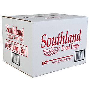 Southern Champion Tray 0433 #1000 Southland Paperboard Red Check Food Tray, 10 lb Capacity (Case of 250)