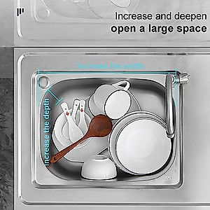 Commercial Restaurant Sink Stainless Steel Utility Sink Single Bowl Set Single Bowl w/Faucet & Drainboard Outdoor Garden Sink for Kitchen Laundry Room Garage